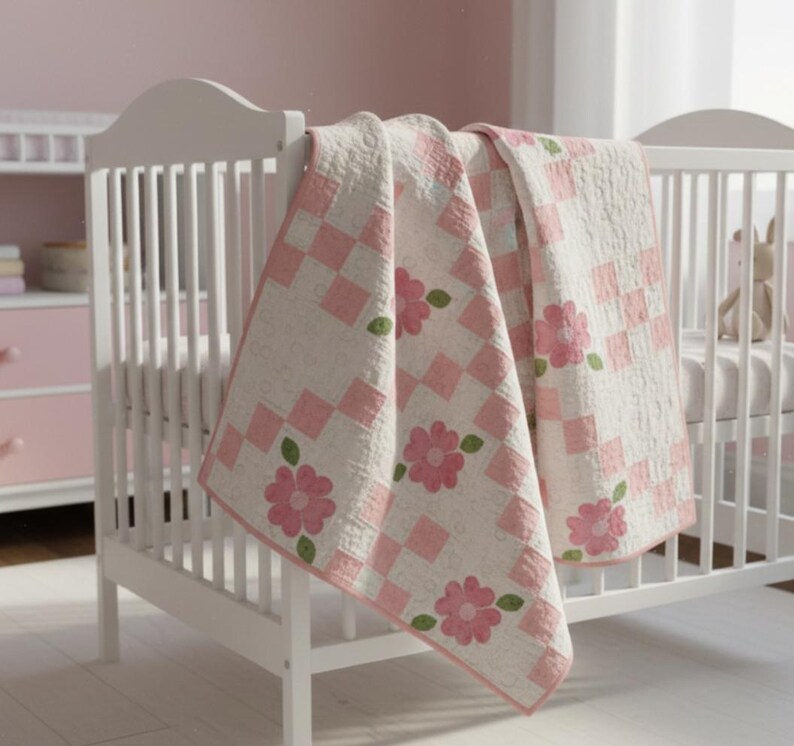 Blooming Beauty Baby Quilt PDF Pattern|applique Flower Quilt Pattern at ...