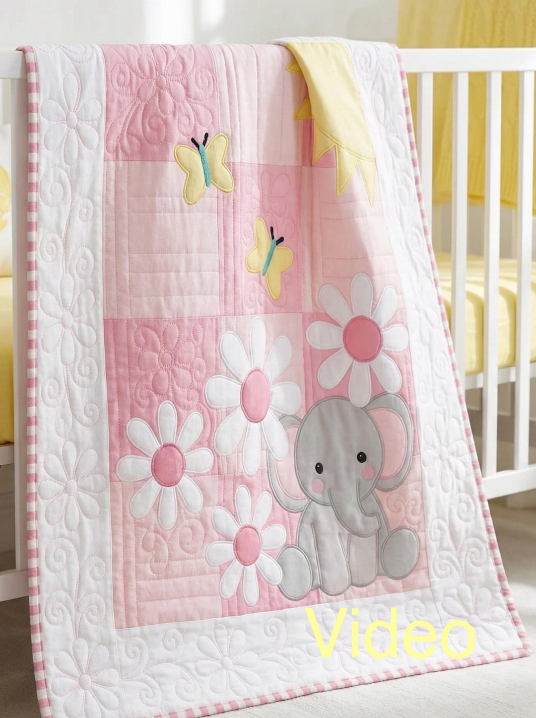 Sweet Elephant Baby Appliqué Quilt PDF Pattern|video Tutorials ...