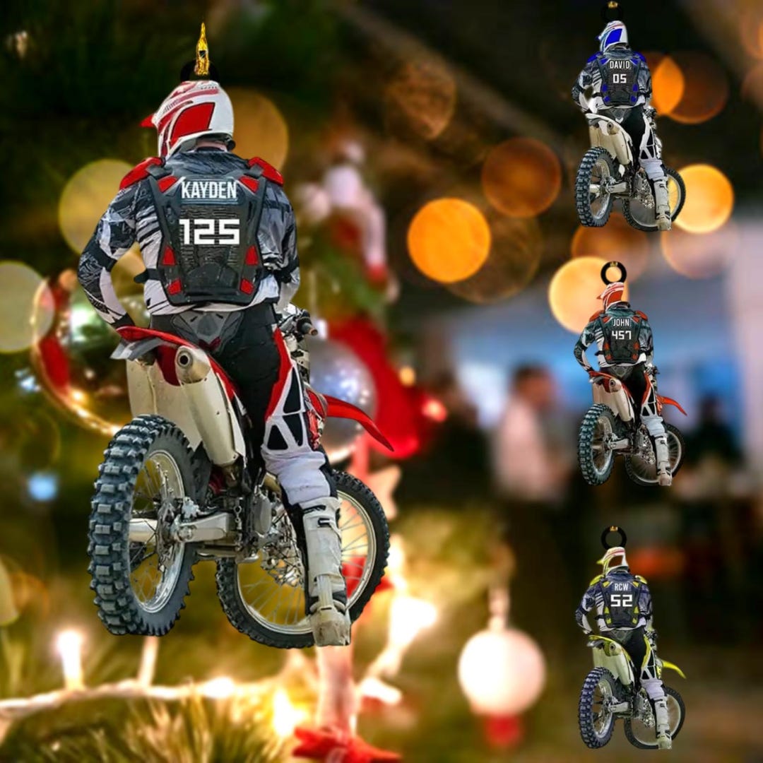Personalized Dirt Bike Rider Christmas Ornament, Gift for Motocross ...