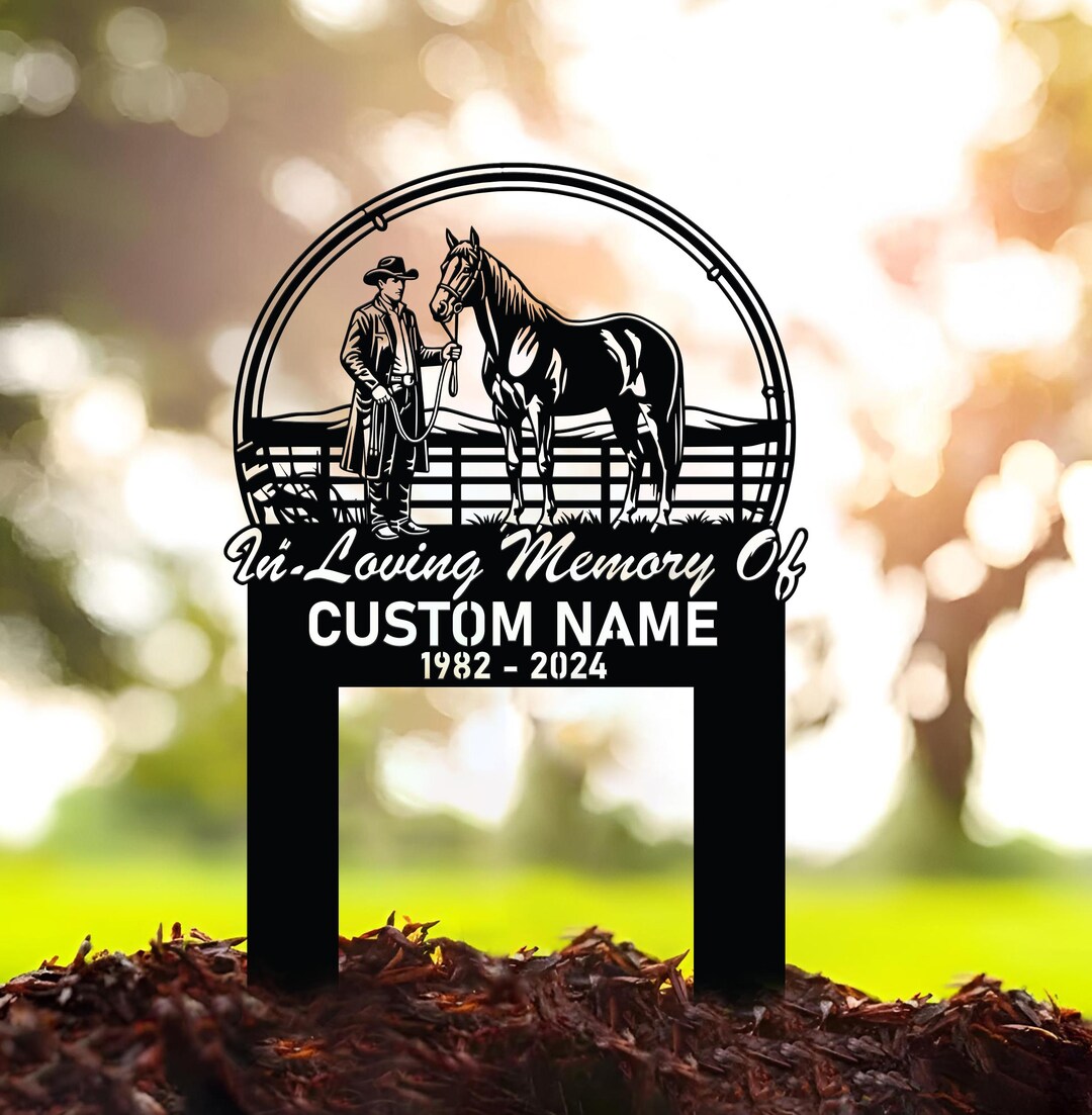 Personalized Horse Memorial Garden Stake, in Loving Memory Metal Grave ...