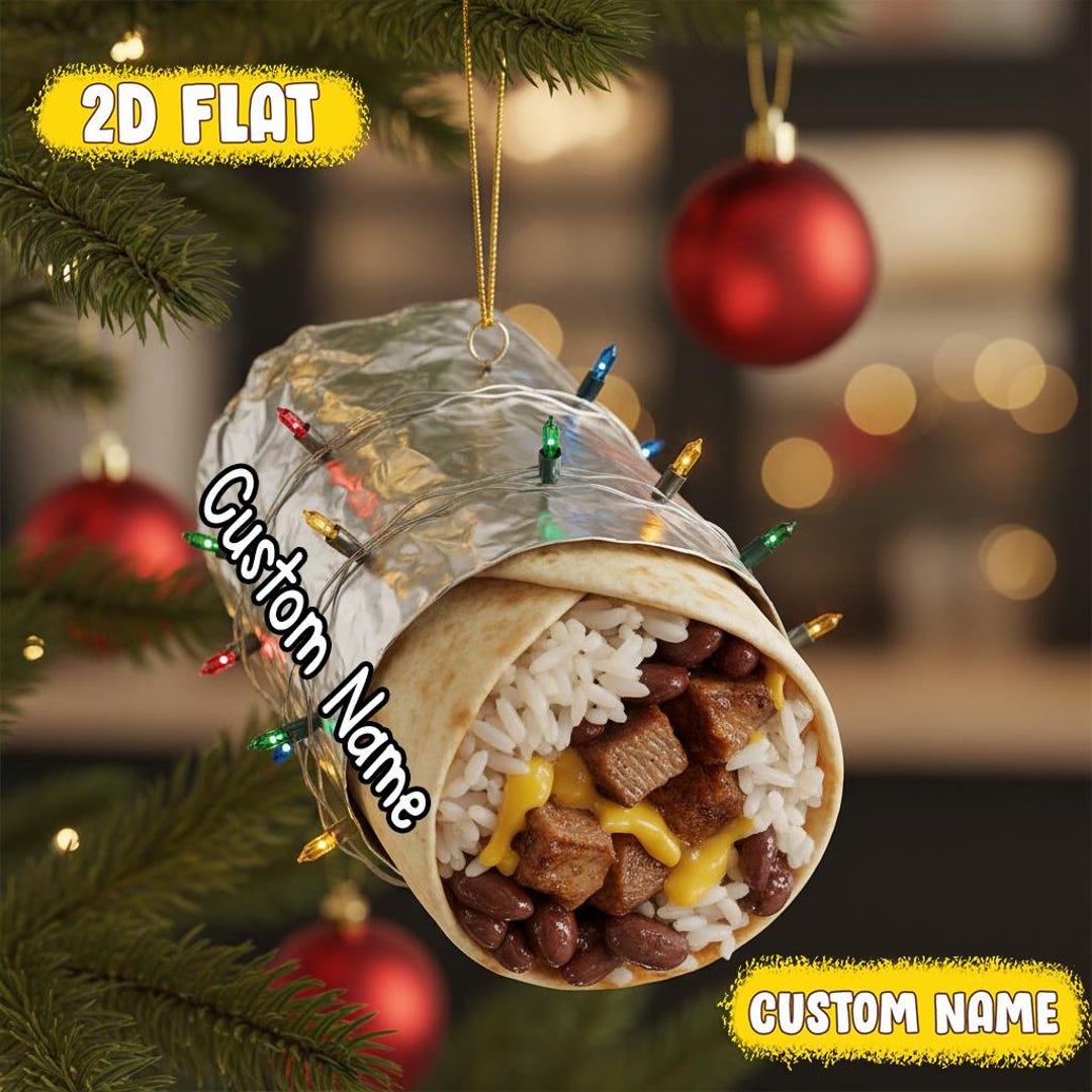 Personalized Burrito Christmas Ornament, Gift for Food Lover, Burrito ...