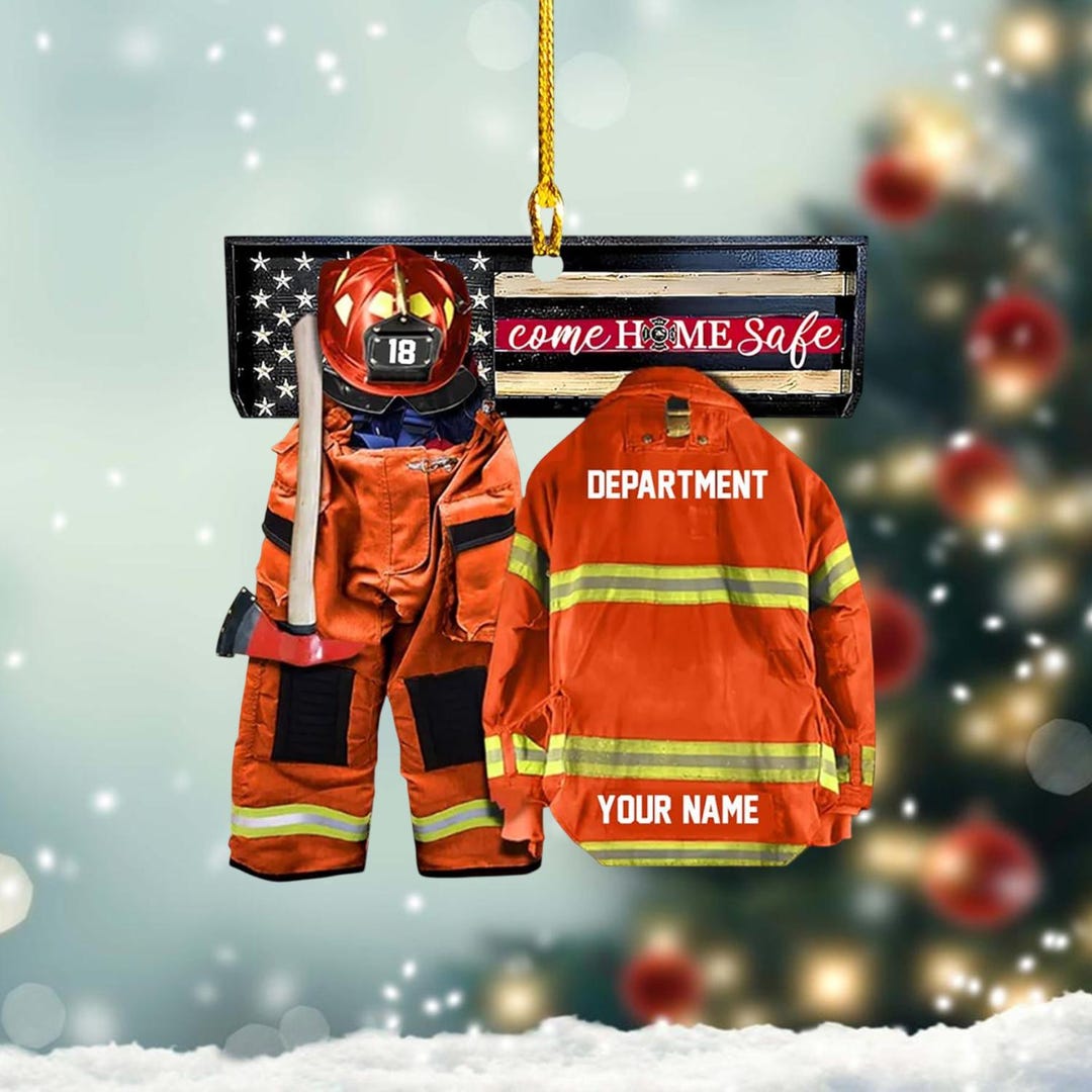 Personalized Firefighter Christmas Ornament, Gift for Firefighters ...