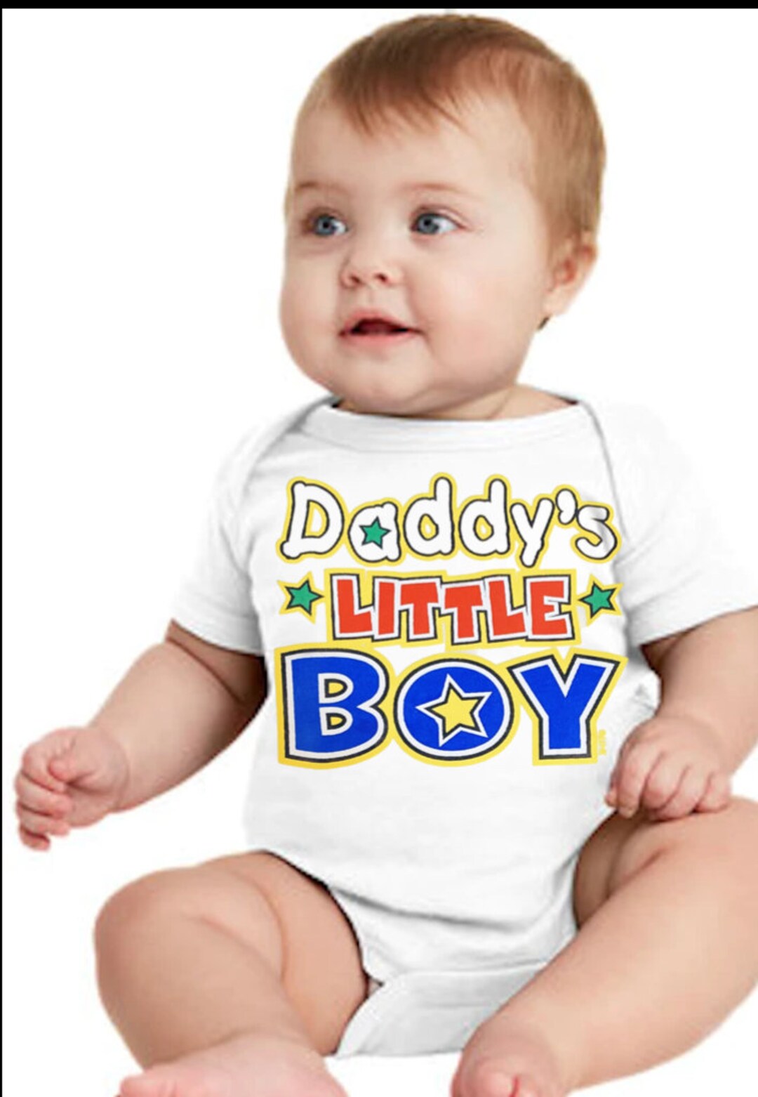 Daddys Little Boy. Cute Baby Onsie . Size Baby. Baby Shower Gift.funny ...