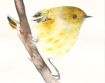 Yellow Bird Print | Etsy