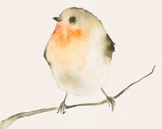 Red Robin Bird Wall Art - Orange Baby Room Decor - Etsy