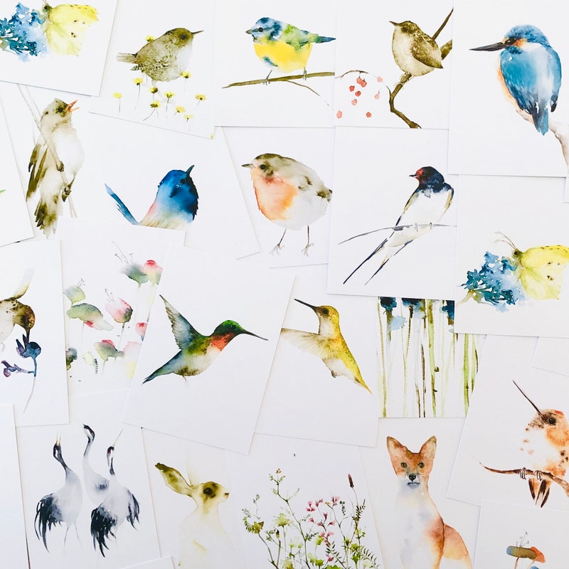 Watercolor Postcards - Etsy