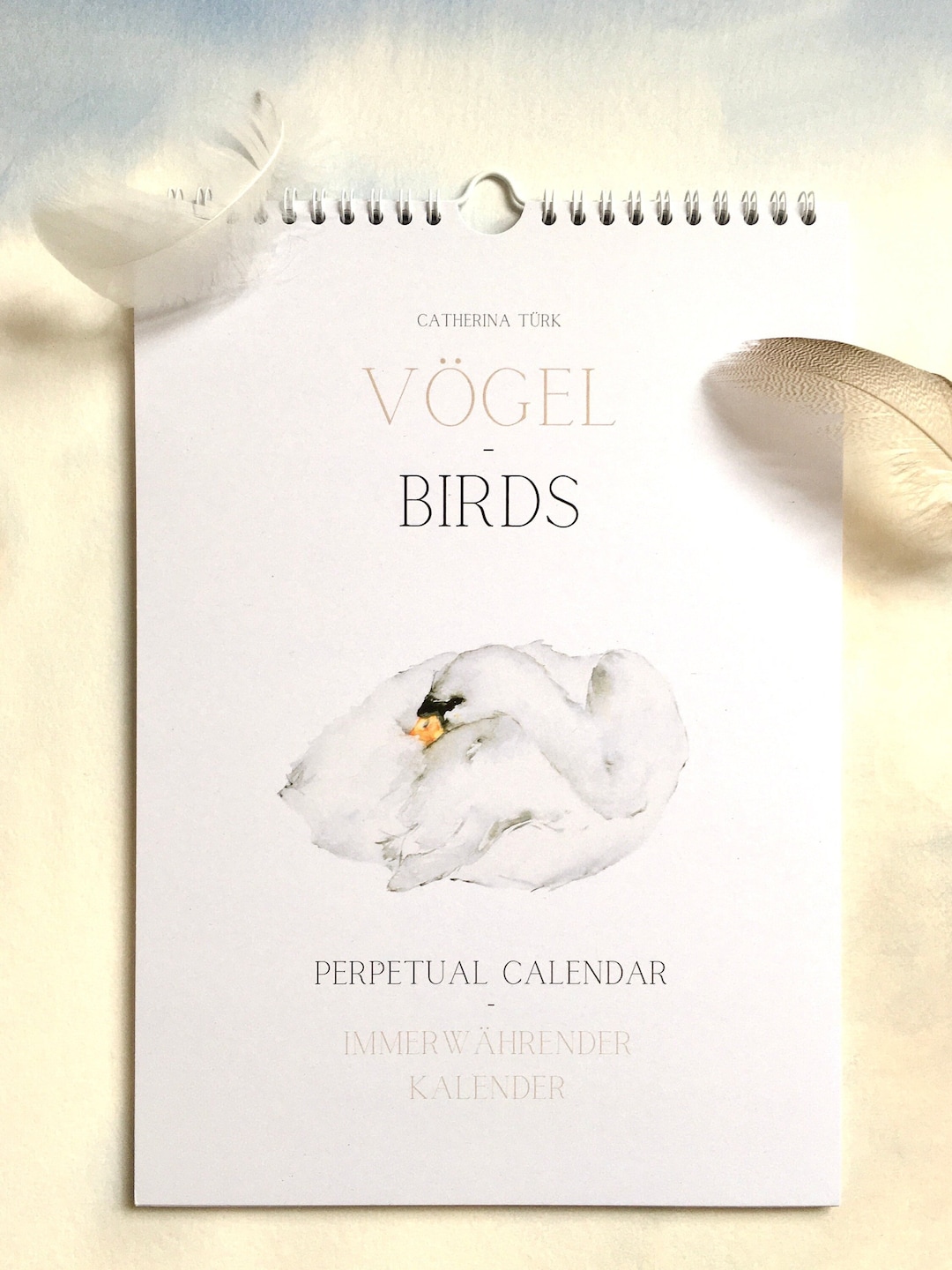 Perpetual A5 Calendar With Bird Watercolors, Birthday Calendar on Eco ...
