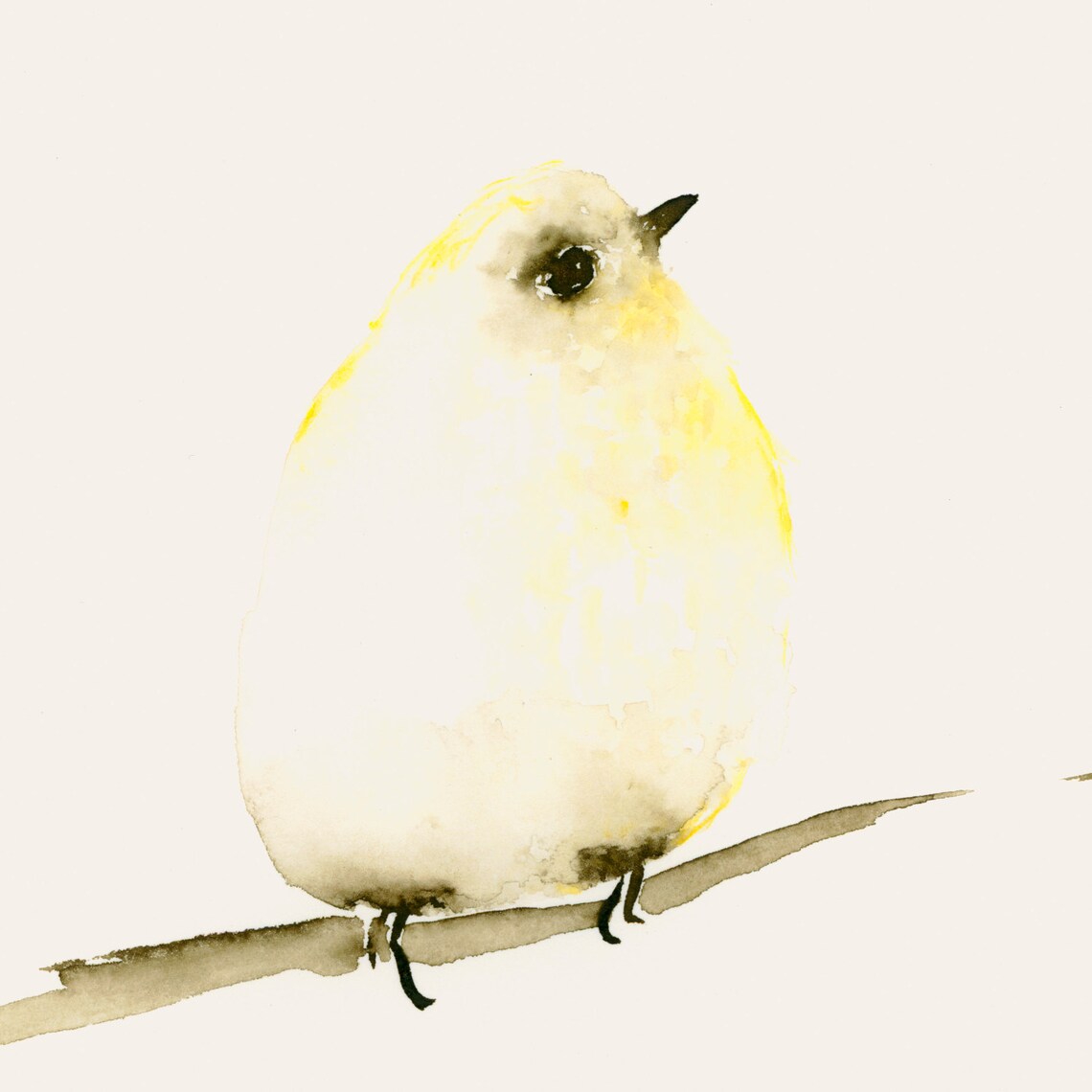 Lemon Yellow Tiny Bird Watercolor Giclee Print - Etsy
