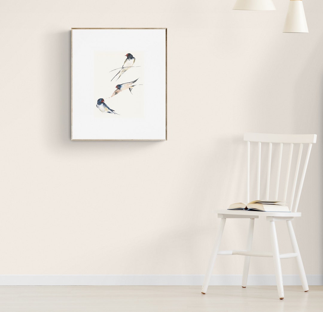 Swallows Watercolor Art Print - Bird Lover Gift - Etsy