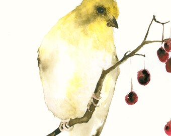 Yellow Bird Print | Etsy