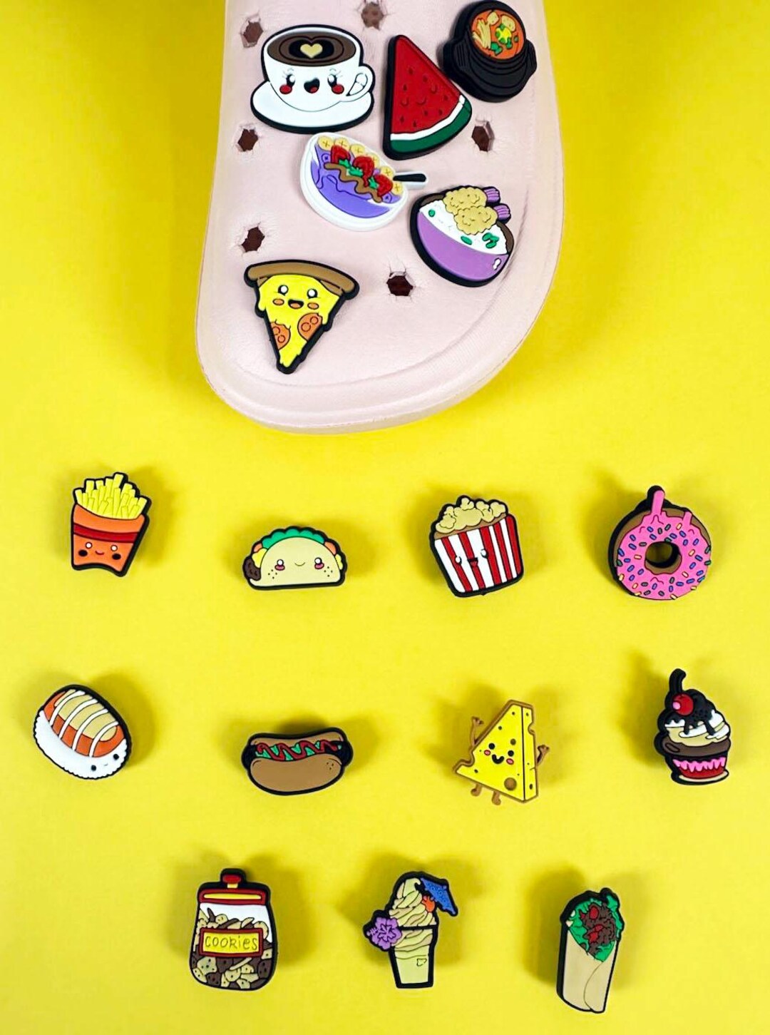 Food PVC Sandal Charms: Burger & Fries Crocs Accessories Set - Etsy