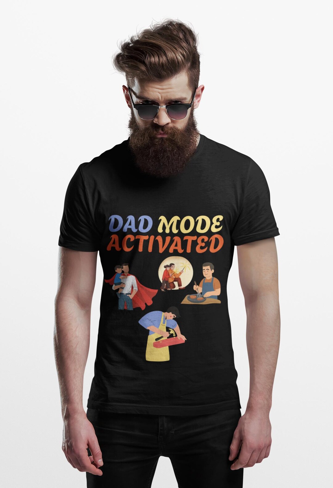 Dad Mode Activated Tee, Father's Day Gift, Unisex Cotton Shirt, Funny ...