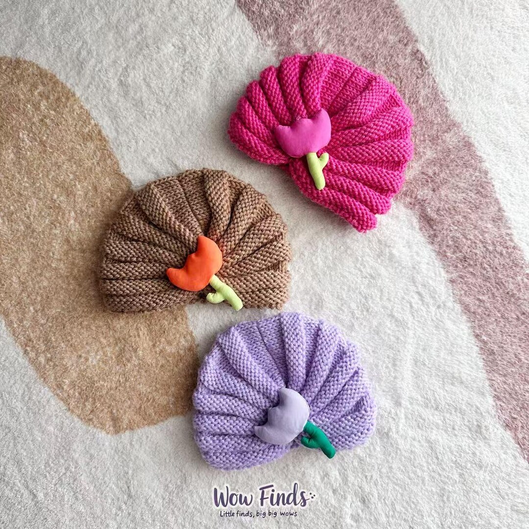 Handmade Knitted Baby Beret – Infant/toddler Winter Hat With Flower ...