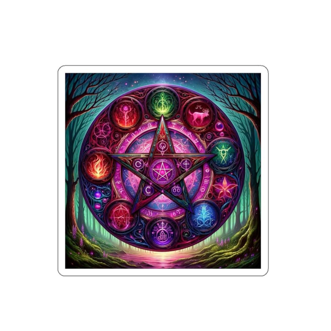 Mystical Die-cut Stickers, Vibrant Pagan Symbols for Witchcraft, Laptop ...