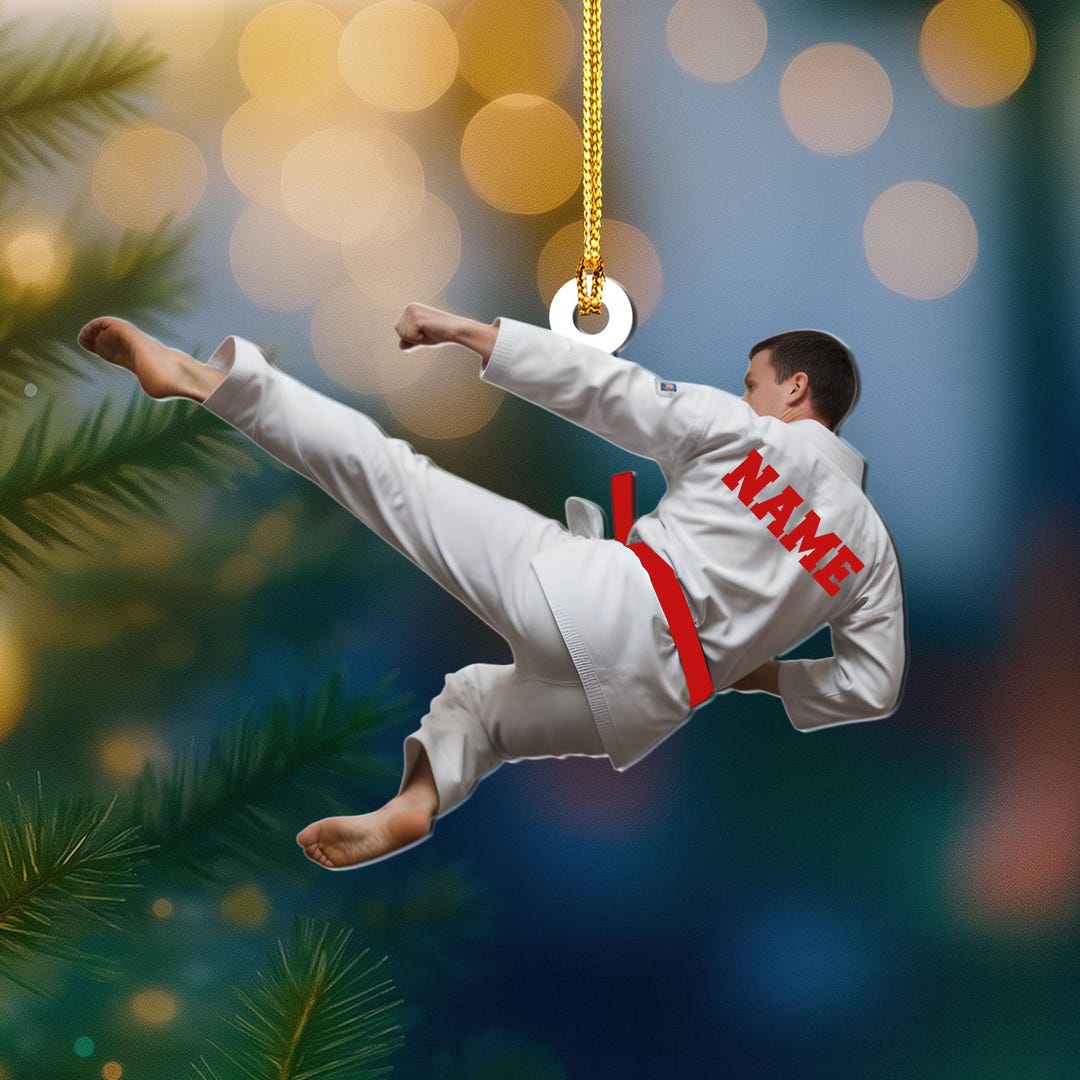 Personalized Karate Christmas Ornament 2025, Custom Acrylic Xmas Tree ...