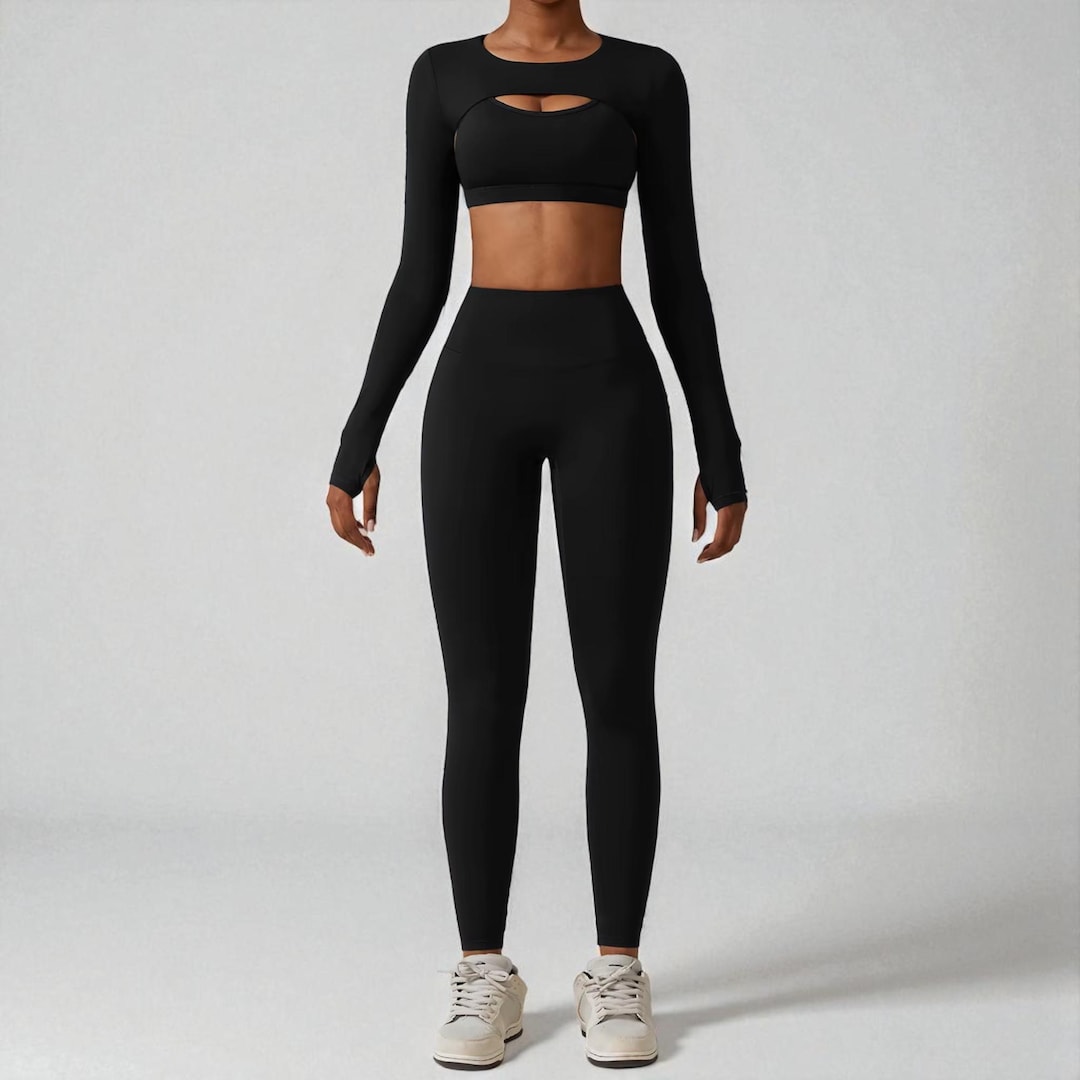 Women’s Seamless Yoga Set – Workout Clothes Gym Leggings Sports Bra ...