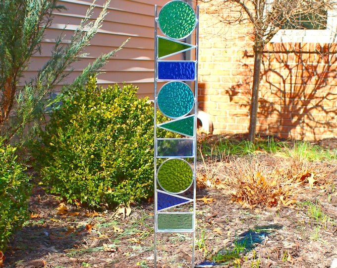 Stained Glass Flowers/ Fused Glass Flowers/ Garden Stakes / Stain Glass ...