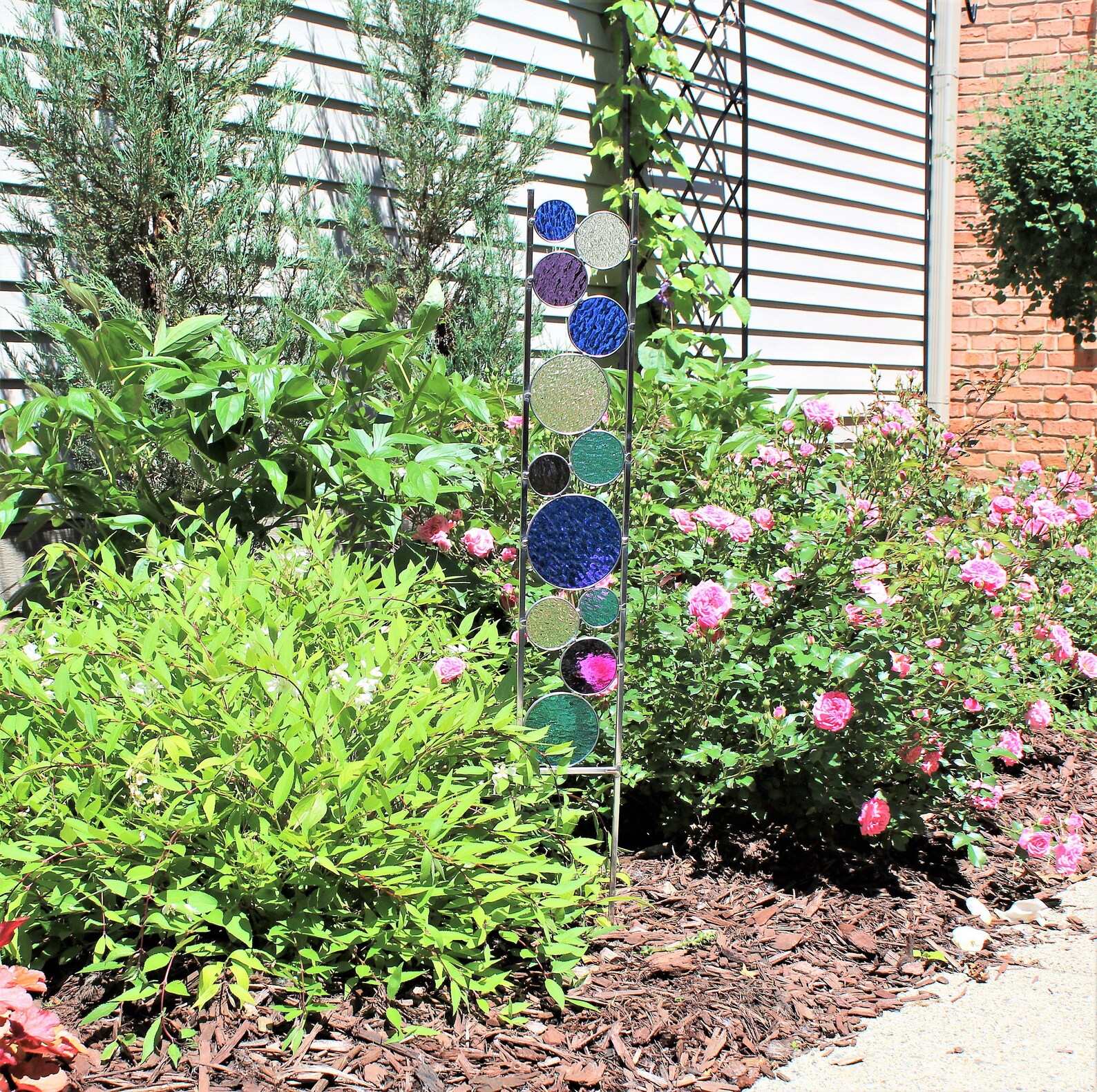 The Original Circle Glass Garden Decor©. Blue Purple and | Etsy