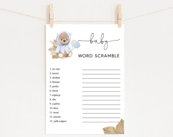18 Digital Baby Shower Games. Blue Teddy Bear Party. It's a Boy ...
