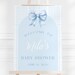 Baby Shower Blue Gingham Welcome Sign - Customizable 18x24 Entry Way ...