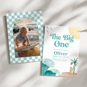 The Big One First Birthday Invitation, Editable Birthday Photo Invite ...