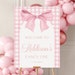 Pink Gingham Bow Welcome Entry Sign, Editable Template, Any Age or ...