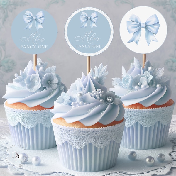 Bow Cupcake Toppers - Etsy