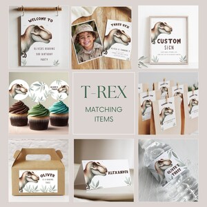 Printable T-rex Gable Box Label: Dinosaur Party Favor (digital Download ...
