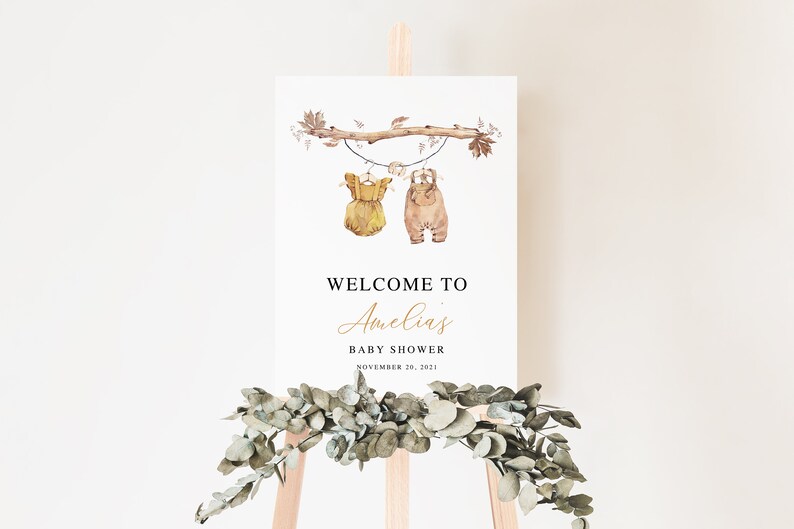Editable Gender Neutral Welcome Sign Printable File Boho - Etsy