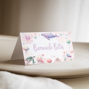 Ocean Party Food Tent, Editable Digital File, Under the Sea Printable ...