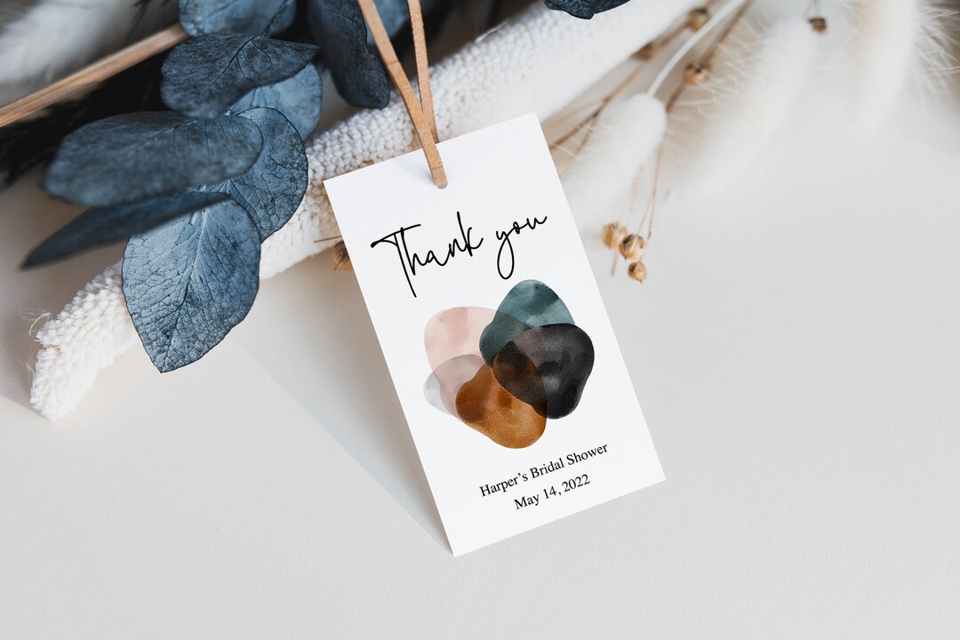 Abstract Thank You Tag | Editable Modern Template | Digital Download - Etsy