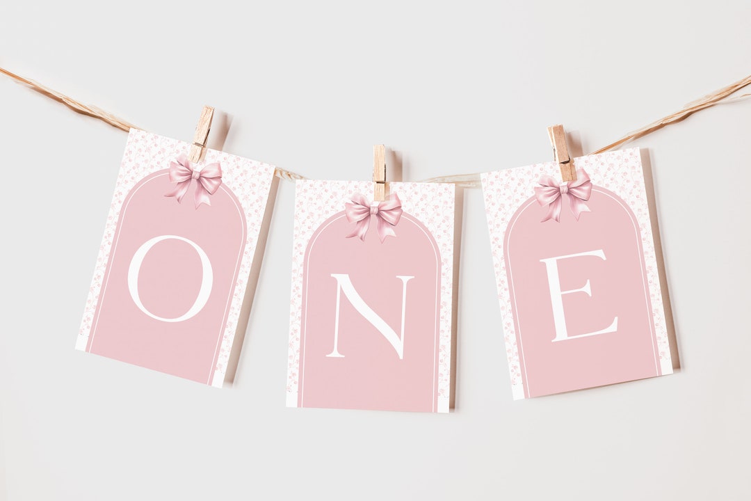 Fancy One High Chair Banner - Love Shack Pink Toile First Birthday ...