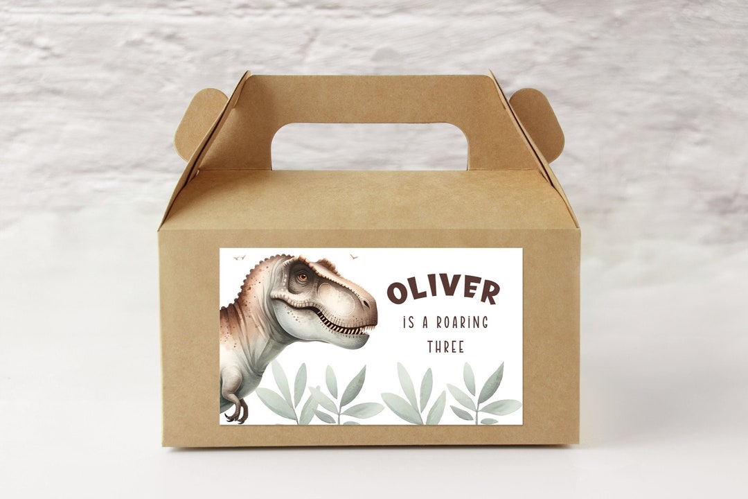 Printable T-rex Gable Box Label: Dinosaur Party Favor (digital Download ...