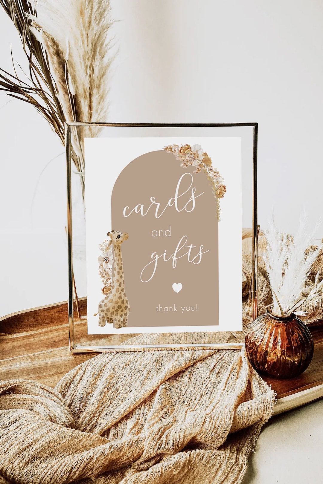 Giraffe Cards and Gifts Sign, Instant Download, Ready to Print bridget ...