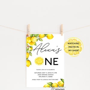 Lemon First Birthday Milestone Board - Editable & Printable Template - Etsy