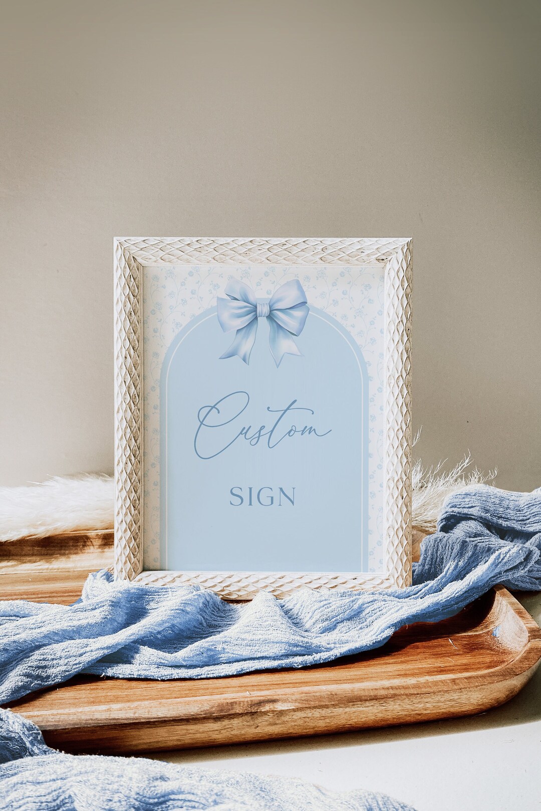 Editable Table Sign for First Birthday - Blue Toile Love Shack Fancy ...