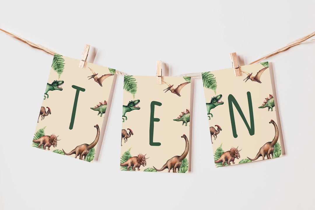 Customizable Dinosaur Birthday Banner Template - Editable Dino Party ...