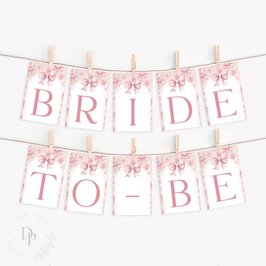 Floral 'bride to Be' Banner: Printable Bridal Shower Decor (instant ...