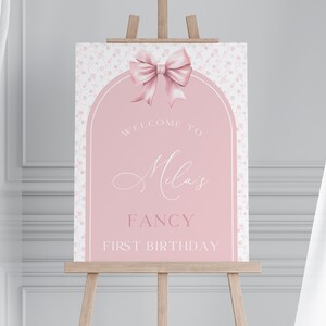Love Shack Fancy One First Birthday Welcome Sign, Printable Pink Toile ...