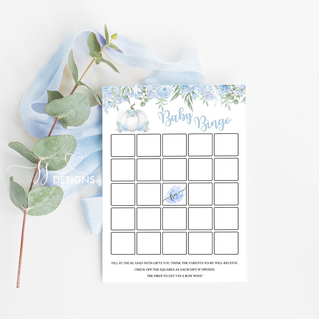 Fall Baby Shower Bingo Game Boy Baby Shower Little Pumpkin - Etsy