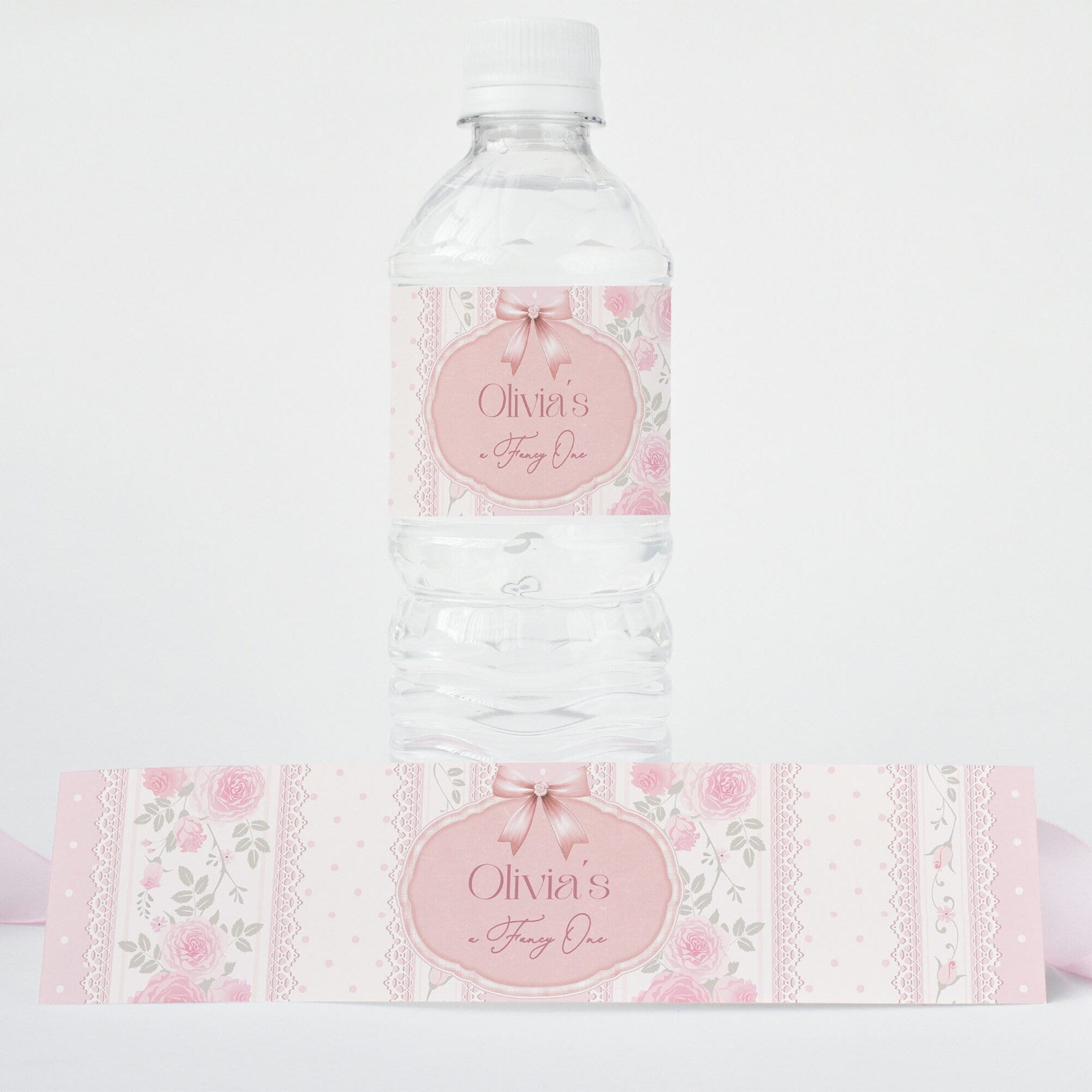 Editable Water Bottle Label Template - Love Shack Inspired Floral Lace ...