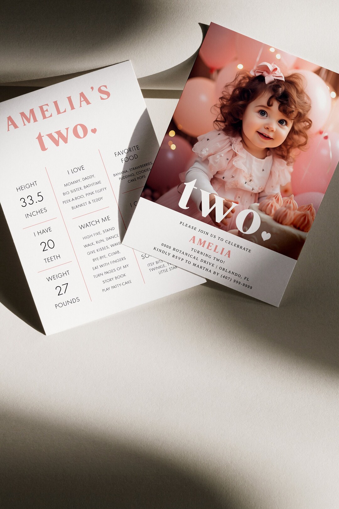 Editable 2nd Birthday Invitation Template, Instant Download Printable ...