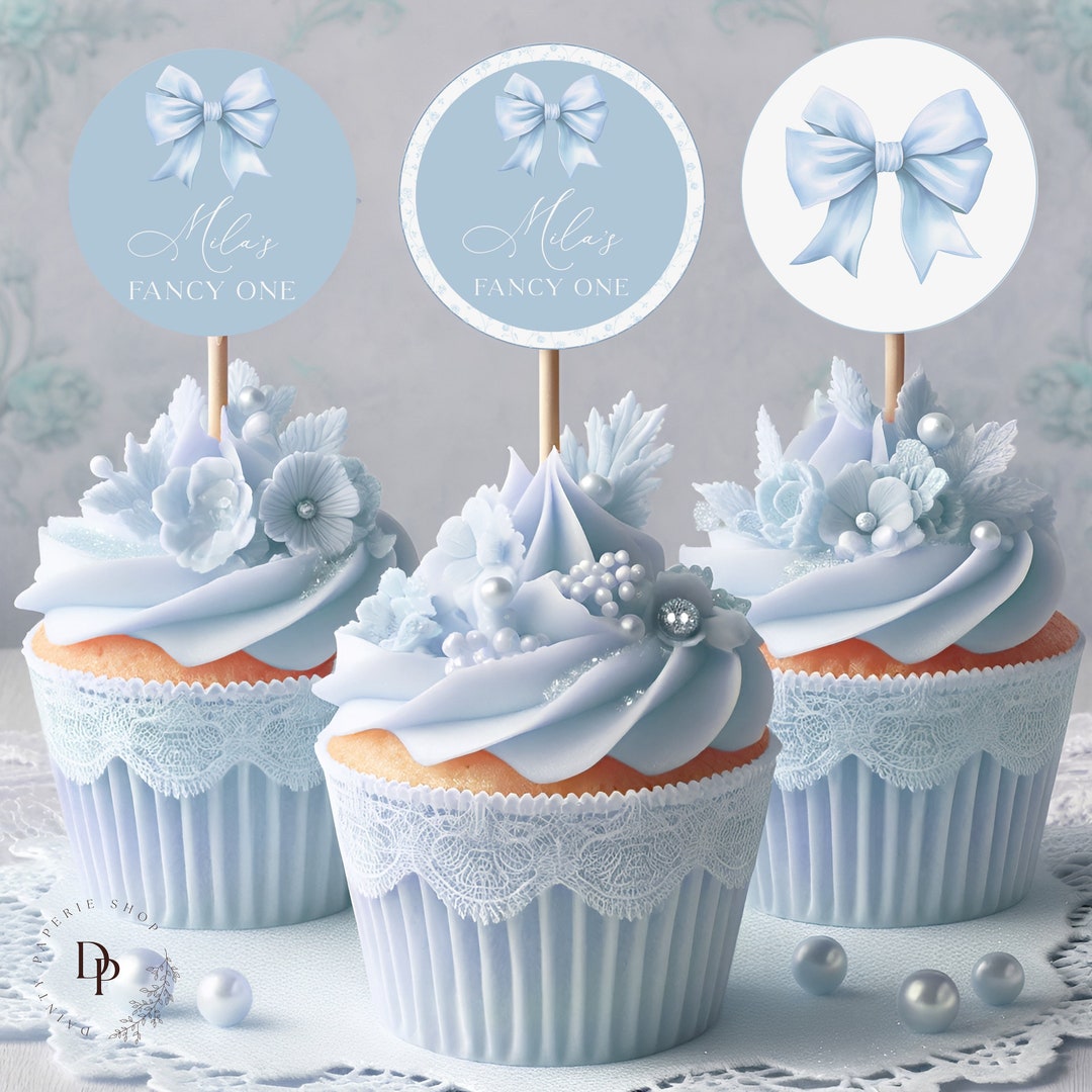 Love Shack Cupcake Toppers - Blue Toile First Birthday Printable Decor ...