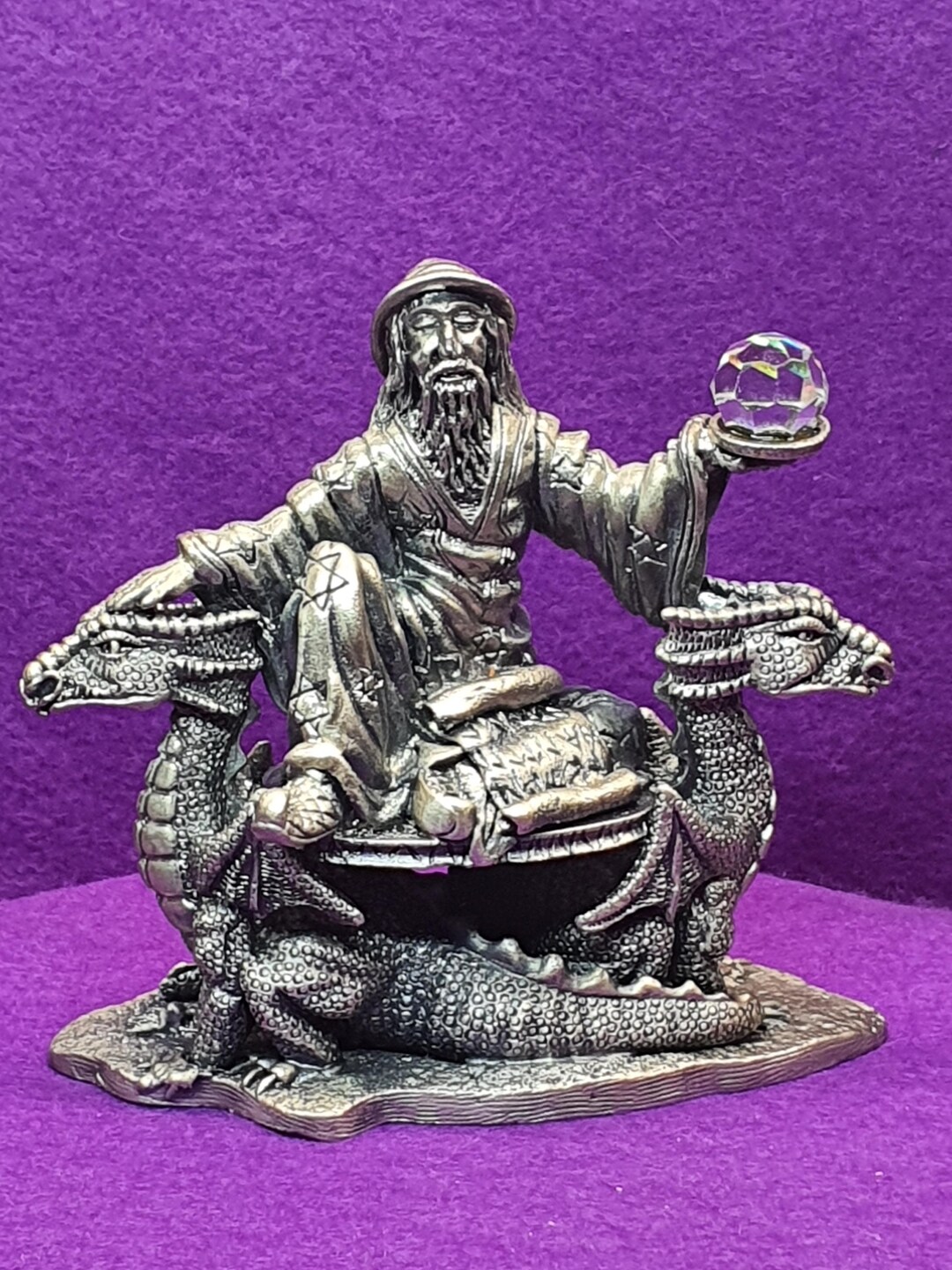 Mystique Wizard With Twin Dragons Figurine by Mark Locker Myth and ...