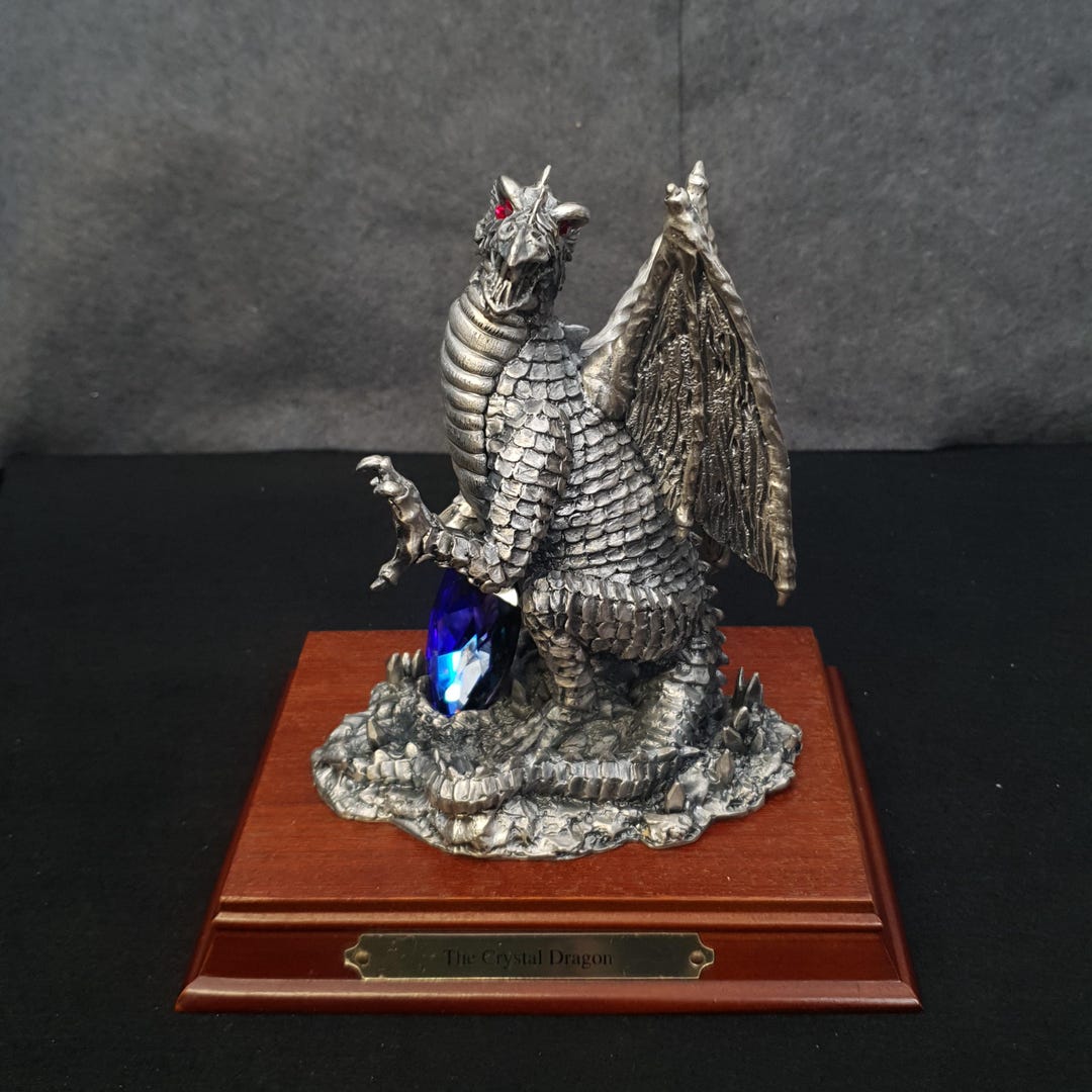 The Crystal Dragon – Myth & Magic Pewter Dragon With Crystal by Tudor ...