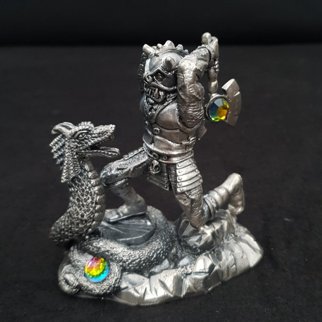 Dark Secrets 6215 the Demon Slayer Pewter Figurine With Crystal - Etsy