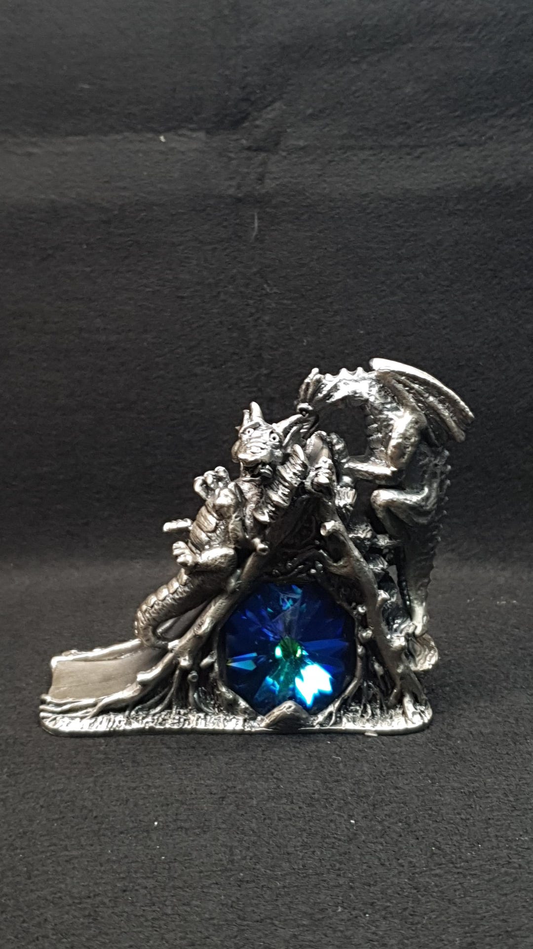 Don’t Push Me! Pewter Dragon Figurine | WAPW 3152 by Roger Goble | Two ...