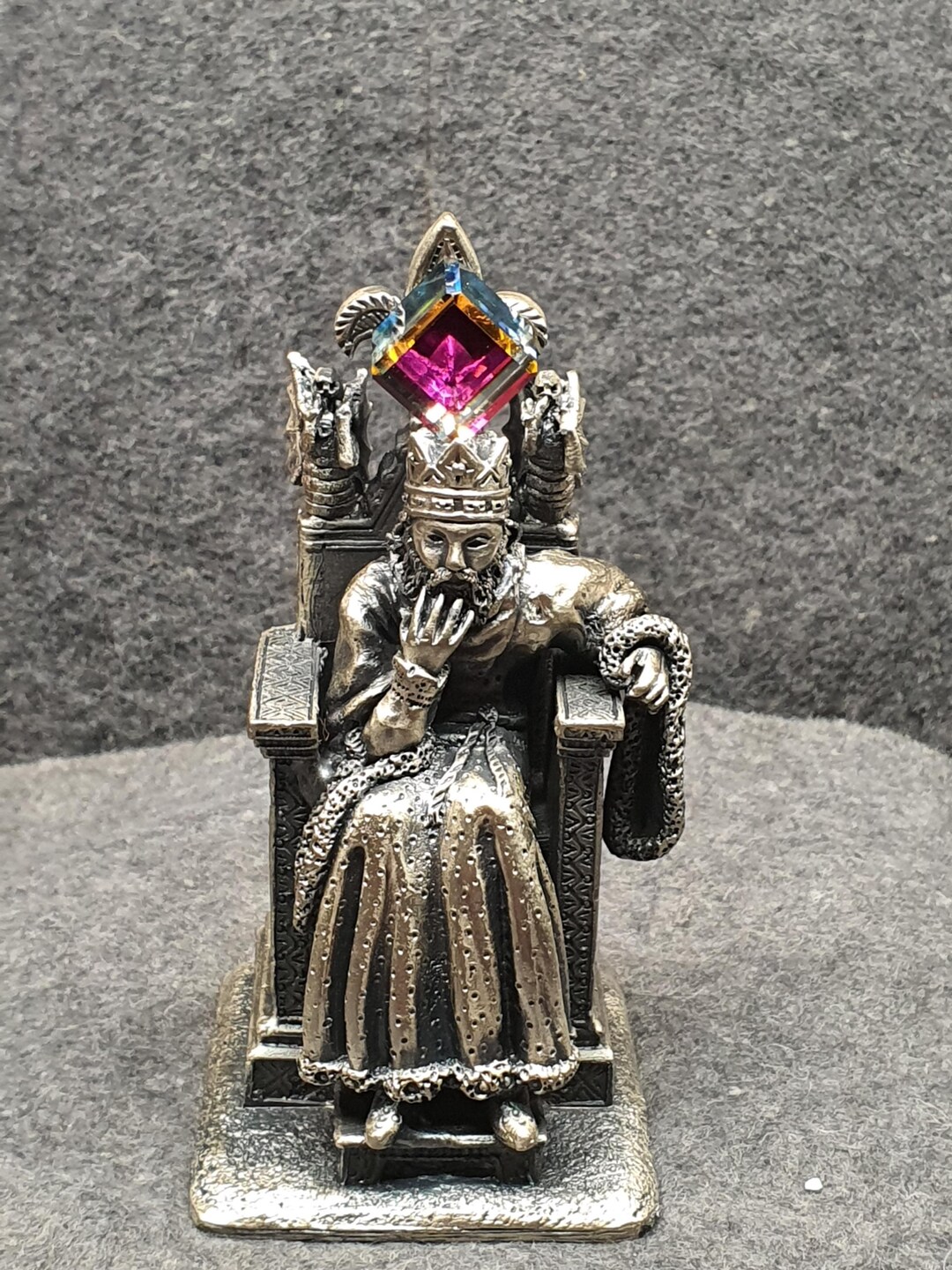 Myth & Magic King Arthur on Throne With Rainbow Cube Crystal – Rare ...