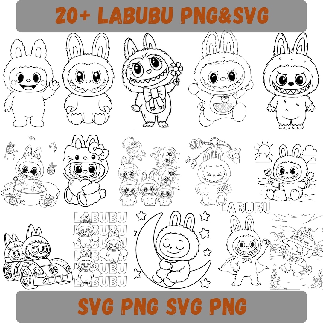 Labubu SVG Bundle: 20+ Designs for Cricut & Silhouette (instant ...