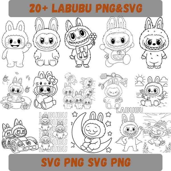 Labubu Faces Png - Etsy